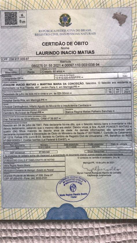 Pin De Celia Regina Em Atestado De óbito Pai Atestado De Obito