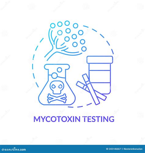 Mycotoxin Testing Blue Gradient Concept Icon Cartoon Vector