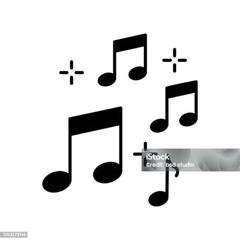 음악 분기 노트 블랙 글리프 아이콘 멜로디를 재생합니다 조화로운 소리 음악 서명 어쿠스틱 튜닝 교향곡 기호 공백에 실루엣 기호 벡터 격리 된 그림 25 센트에 대한 스톡