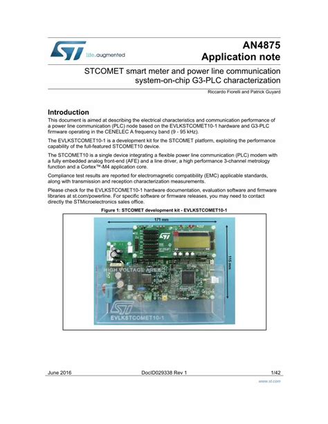 pdf an4875 application note stmicroelectronics€¦ · application note stcomet smart meter and