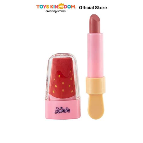 Jual Toys Kingdom Amara Mini Lipstick Strawberry Pink Lipstik Mainan