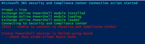 Powershell Connection To M365 Compliance Center No Longer Users Winrm
