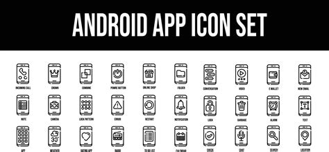 Anddroid App Stroke Outline Icons Set 21178000 Vector Art At Vecteezy