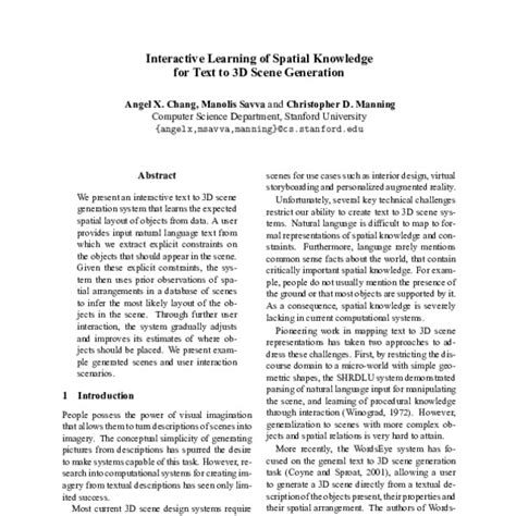 Interactive Learning Of Spatial Knowledge For Text To 3d Scene Generation Acl Anthology