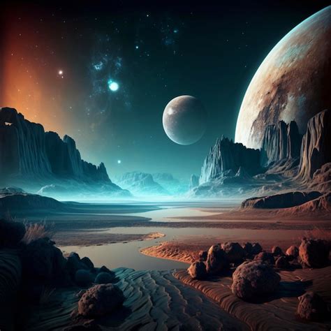 Premium Photo Extraterrestrial Landscape Ai Generative
