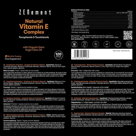 Natural Vitamin E Complex Softgels With Organic Olive Oil Full Spectrum Antioxidant 120