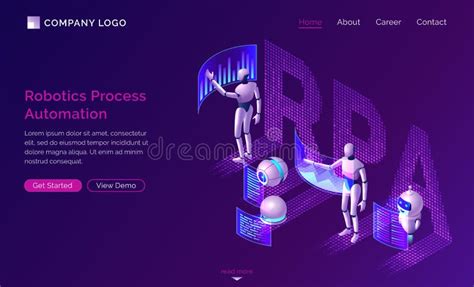 Isometric Rpa Robotic Process Automation Futuristic Artificial
