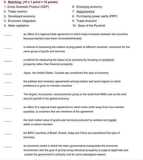 Solved I Matching 10×1 Point 10 Points 1