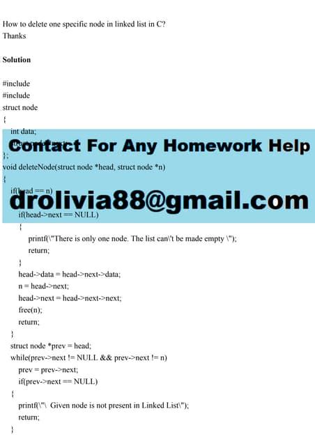 How To Delete One Specific Node In Linked List In Cthankssolupdf