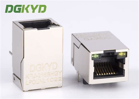 Single Port Shield Tab Up Cat 5 Power Over Ethernet Rj45 Modular Jack With G Y Led