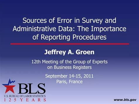 Ppt Sources Of Error In Survey And Administrative Data The Importance Of Reporting Procedures
