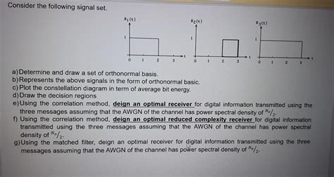 Consider The Following Signal Set A Determine And Chegg