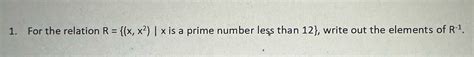 solved for the relation } ﻿is a prime number less than 12
