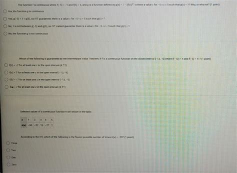 solved the function f is continuous where f −5 −1 and