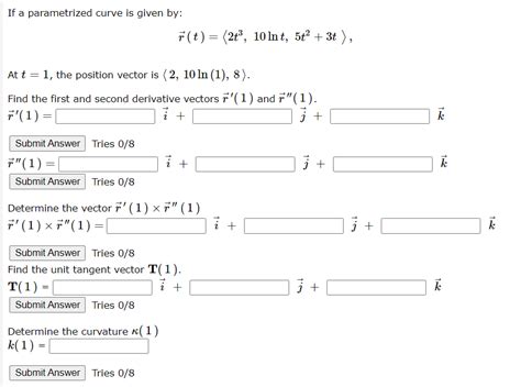 solved if a parametrized curve is given by