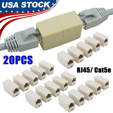 Used 20x Rj45 Inline Coupler Cat5e Joiner Ethernet Network Cable Extender Connector Ubbthreads