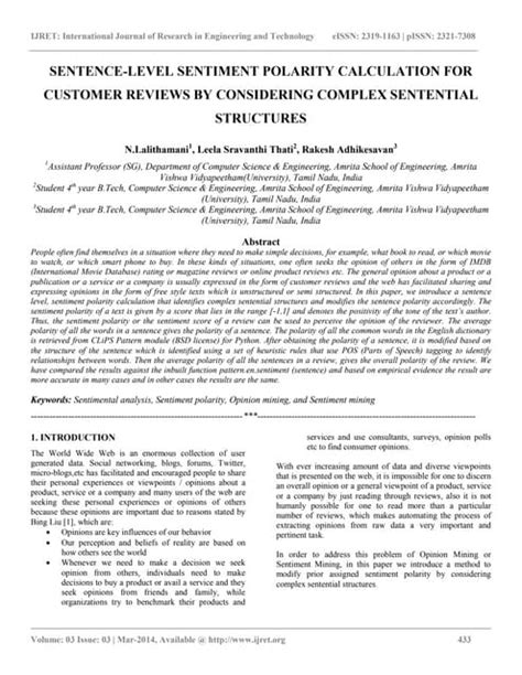 Sentence Level Sentiment Polarity Calculation For Customer Reviews By Considering Complex