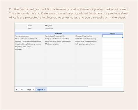 Mse Sheet Template Mental Status Exam Mental Status Assessment