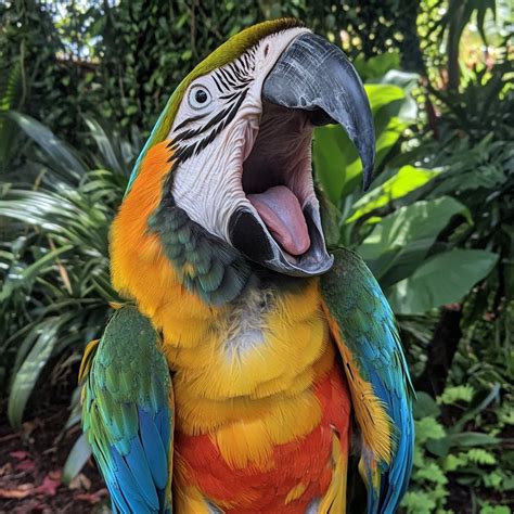 Free Colorful Parrot Squawking Image Parrot Colorful Tropical