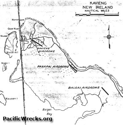 Pacific Wrecks Map Of Kavieng At The Northwest Of New Ireland