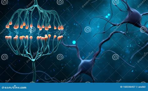 Synapse And Neuron Cells Sending Electrical Chemical Signals Digital Synapse Illustration On