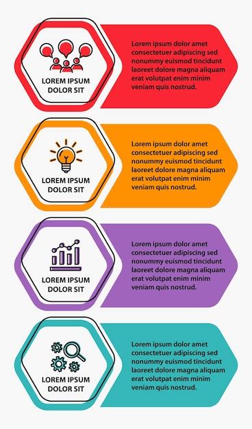 4 шага шаблон дизайна инфографики блок схемы Премиум вектор