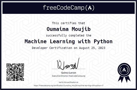 Oumaima Moujib On Linkedin Machinelearning Freecodecamp Python 10