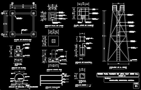Tank Water Tower Dwg Detail For Autocad • Designs Cad