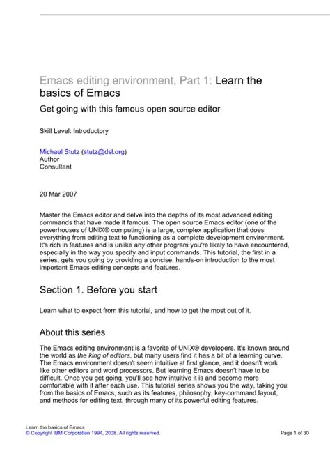 Emacs Editing Environment Part 1 Learn The Basics Of Emacs Get Going