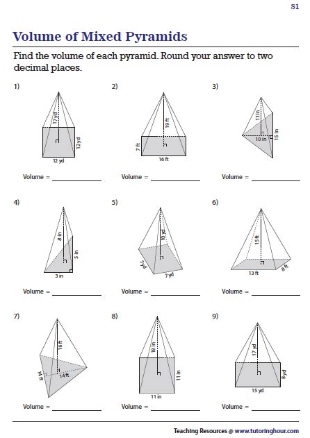 Triangular Pyramid Worksheet Surface Area Of Pyramids Notes And Practice