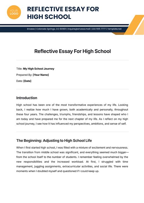 Free Reflective Essay Templates Editable And Printable