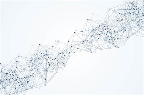 과학 네트워크 패턴 연결 라인과 점 기술 육각 구조 또는 분자 연결 원소 가상현실에 대한 스톡 벡터 아트 및 기타 이미지 가상현실 가상현실 시뮬레이터 개념 Istock