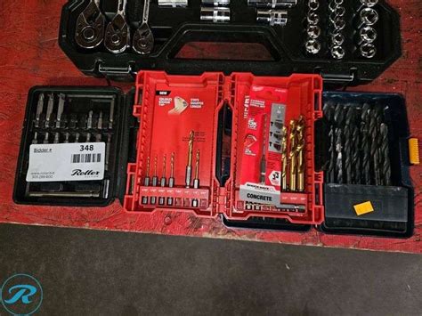 socket set with ratchets and drill bit sets in cases some sets