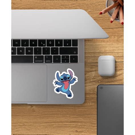 Комплект от 4 Декоративен стикер Лило и Стич с изваден език Водоустойчив No9899 10 см