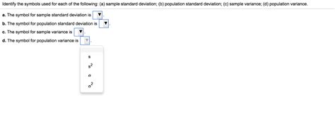 Sample Variance Symbol