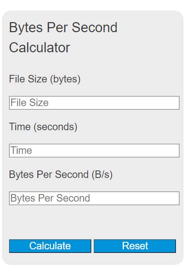 bytes per second calculator calculator academy