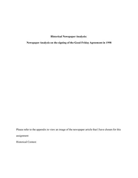 Historical Newspaper Analysis 2 Historical Newspaper Analysis