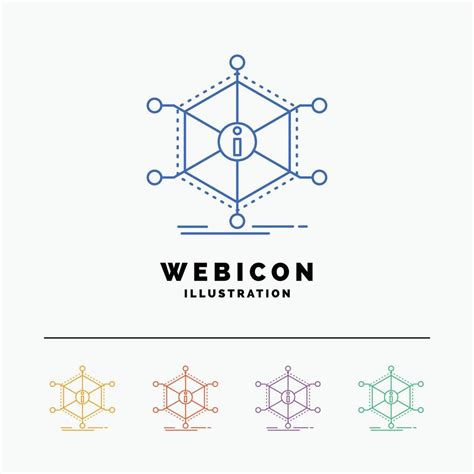 Data Help Info Information Resources 5 Color Line Web Icon Template Isolated On White