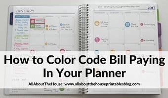 How To Color Code Bill Paying In Your Planner Different Ways All About Planners