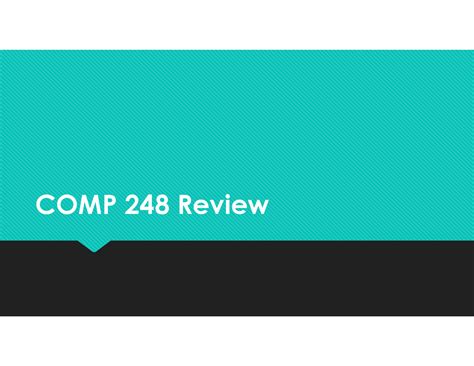 Review Comp 248 Comp 248 Review Comp 248 Review Final Examfinal Exam