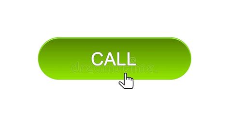 Call Web Interface Button Clicked Mouse Cursor Green Color Technical