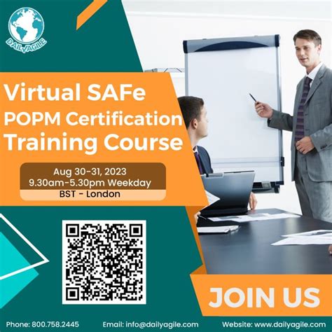 Dailyagile On Linkedin Virtual Safe Popm Certification Training Course Safe Run Aug…
