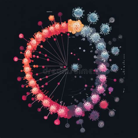 Illustrated Stages Of A Virus Lifecycle Showcasing Penetration Replication And Spreading In A
