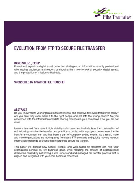 Securefiletransfer Evolution Pdf Secure Shell Transport Layer Security