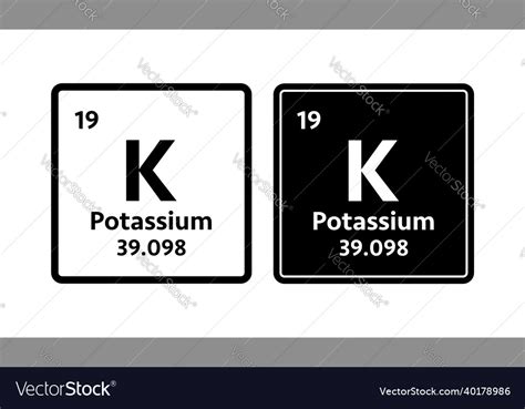 Potassium Symbol Chemical Element Of The Periodic Vector Image My Xxx