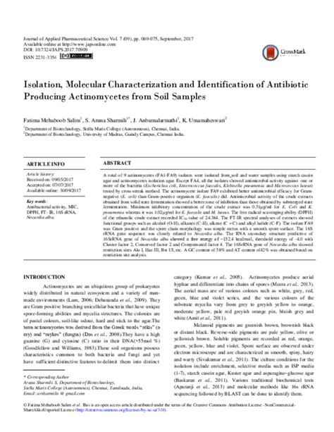 Pdf Isolation Molecular Characterization And Identification Of
