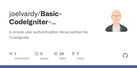GitHub Joelvardy Basic CodeIgniter Authentication A Simple User