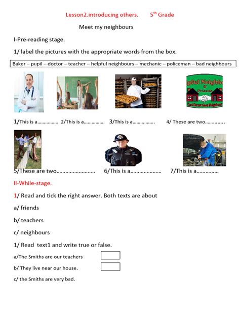 Lesson2 Meet My Neighbours 5th Grade Pdf Linguistics