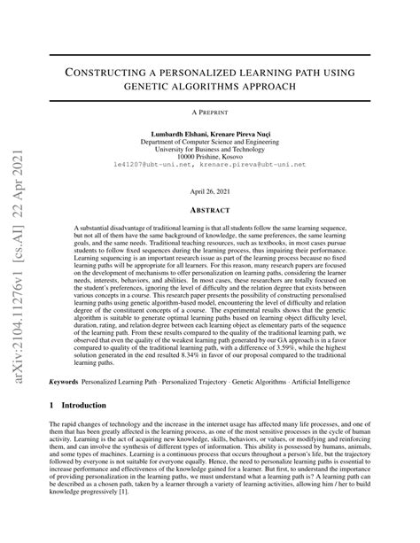 pdf constructing a personalized learning path using genetic