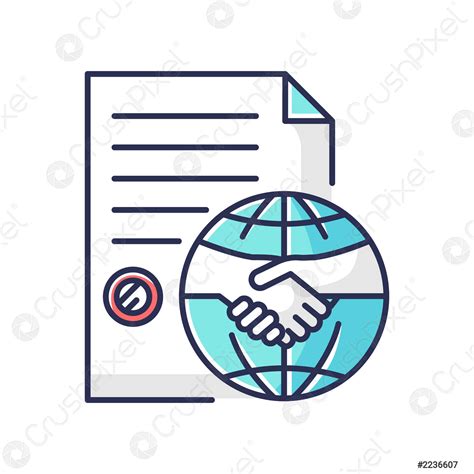 International Trade Agreement Blue Rgb Color Icon Partnership Teamwork